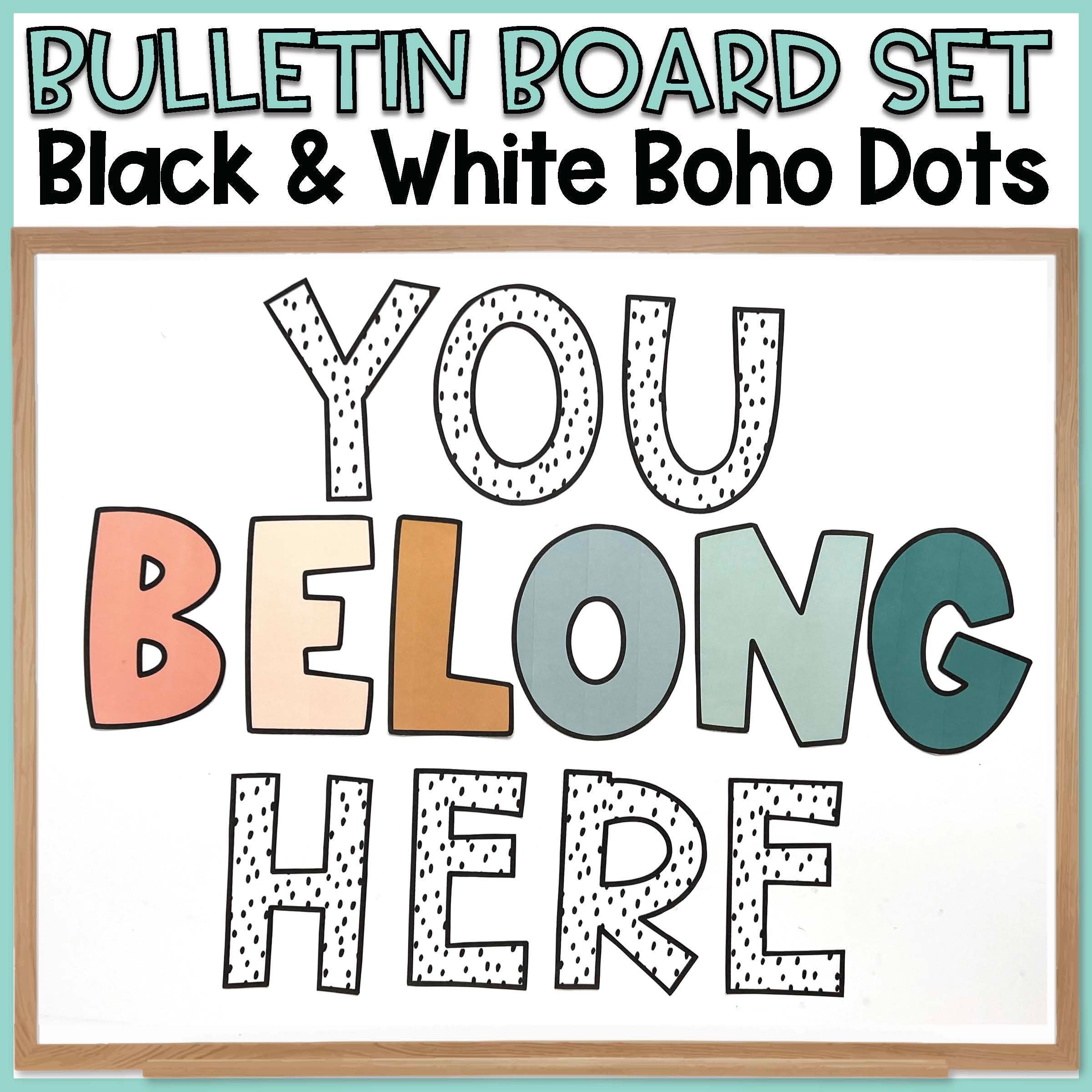 Boho Classroom Decor Bulletin Board Back to School Black & - Etsy