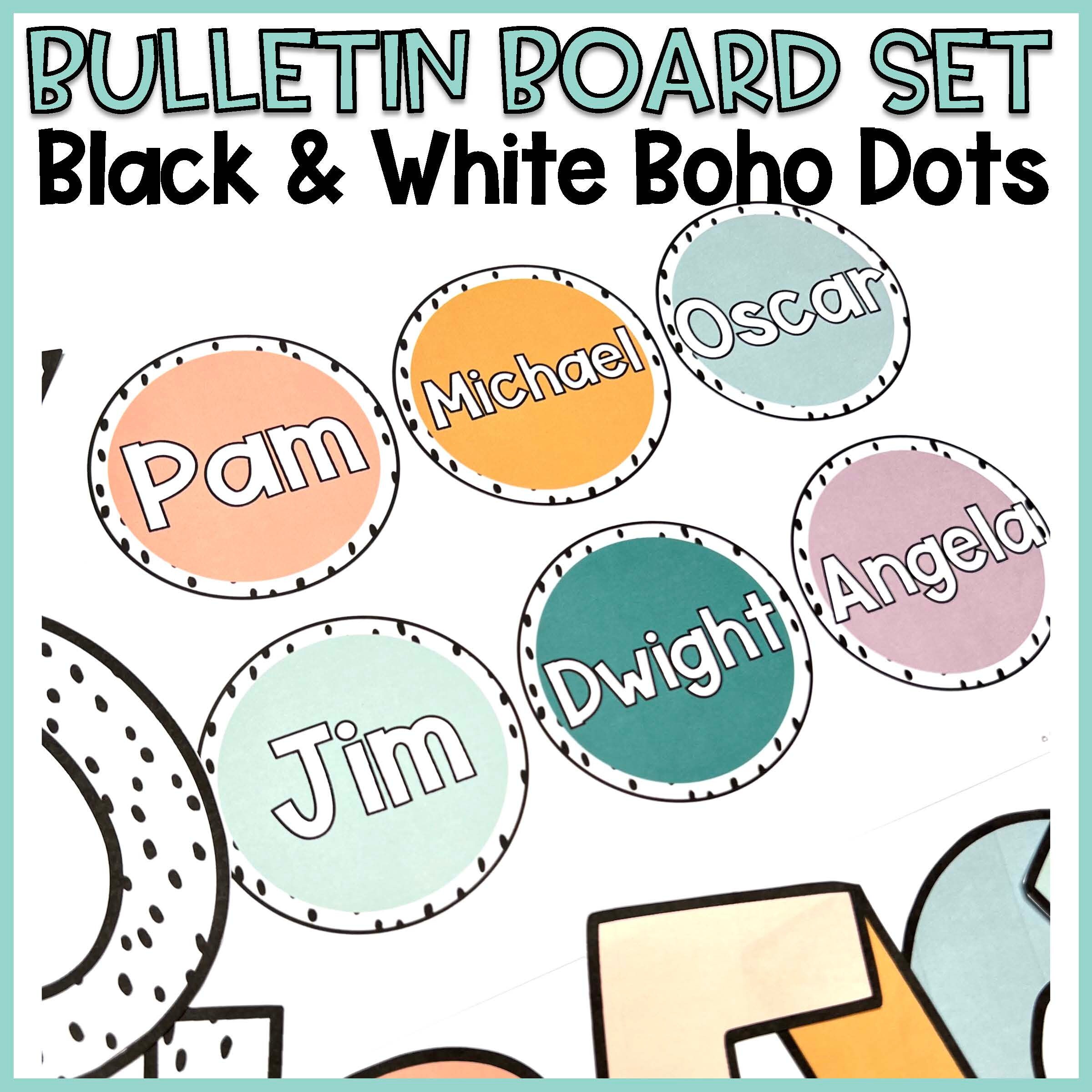 Boho Classroom Decor Bulletin Board - Back to School Black & White Boho ...