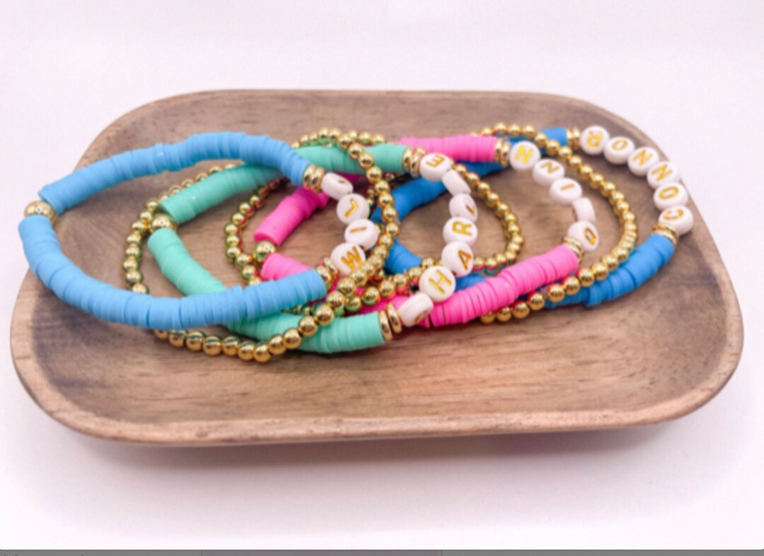 Rainbow Color Name Bracelets - Etsy