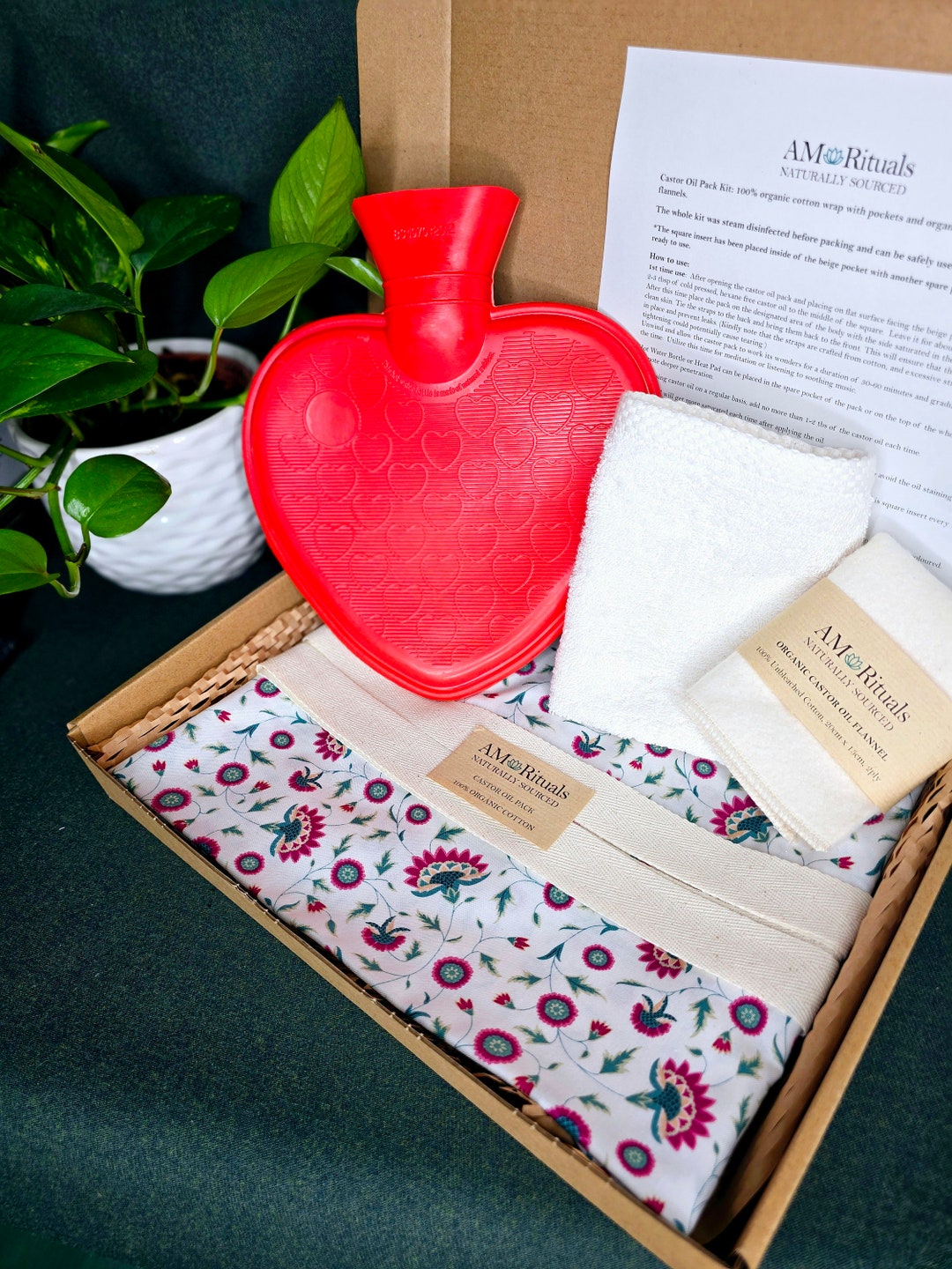 Wellness Box.castor Oil Pack. Premium Gift Set. Multilayered Organic ...