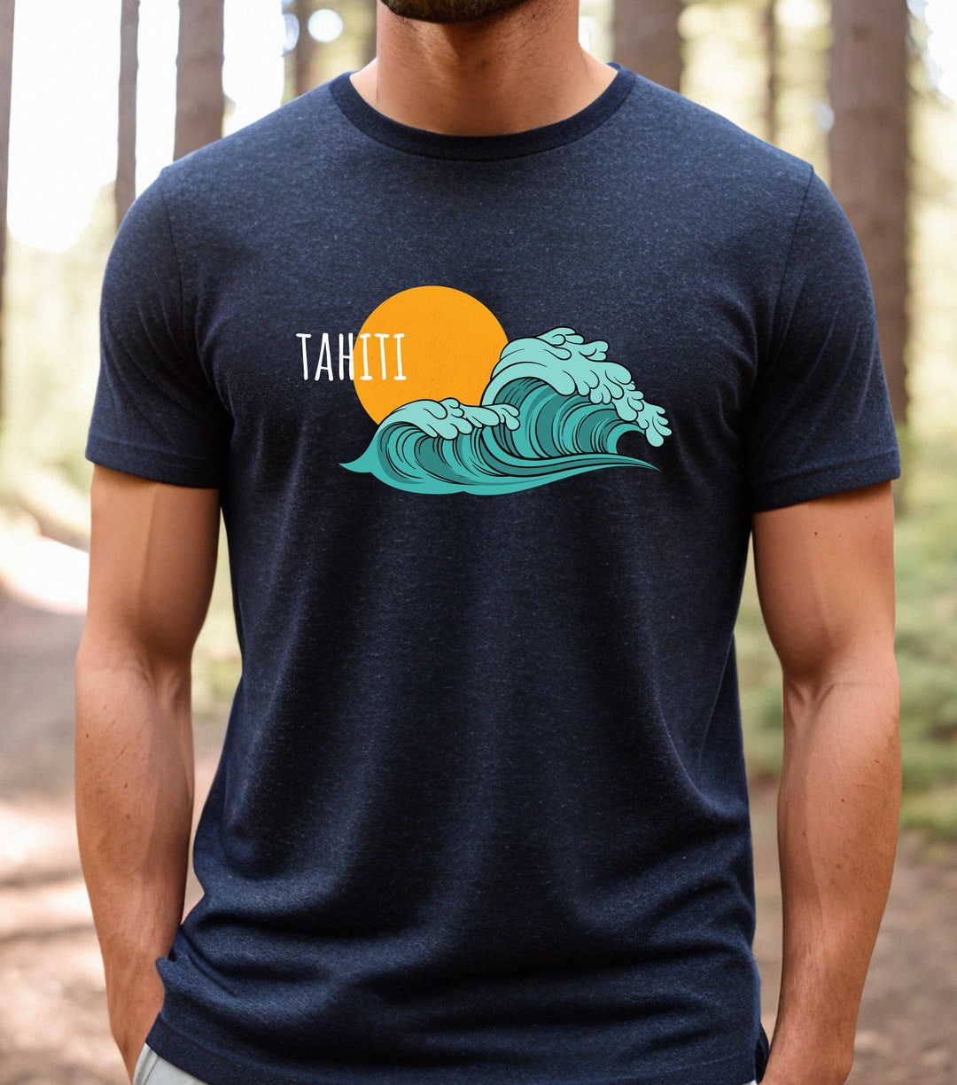Navy Blue Tahiti Island Shirt, Pacific, Polynesian T-shirt - Etsy