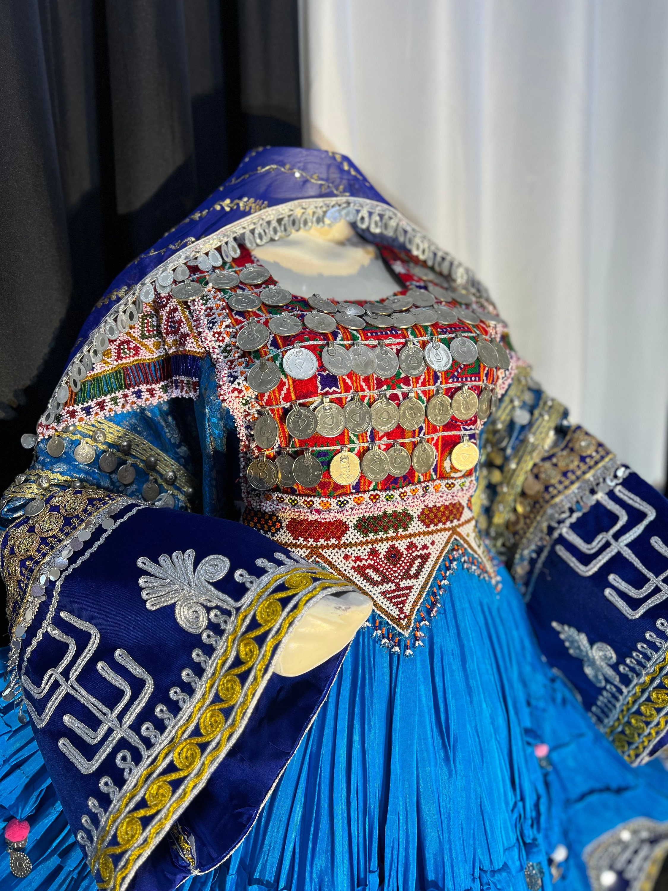Afghan Traditional Dress With Most Beautiful Embroidery Charma - Etsy
