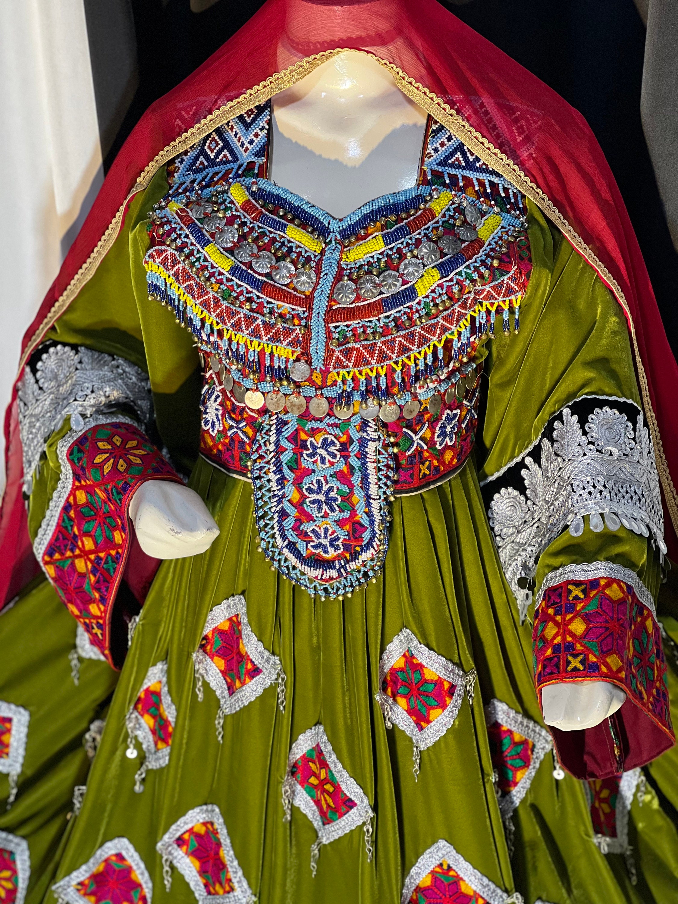 Afghan Traditional Tail Style Dress Embroidery Pawli Work and - Etsy