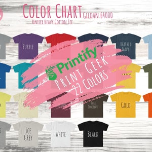 Gildan 64000 Size Chart, Gildan 64000 Color Chart, Color Chart & Size ...
