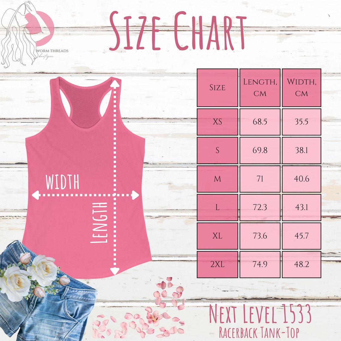 Next Level Size Chart, Next Level Color Chart, Next Level 1533 , Next ...