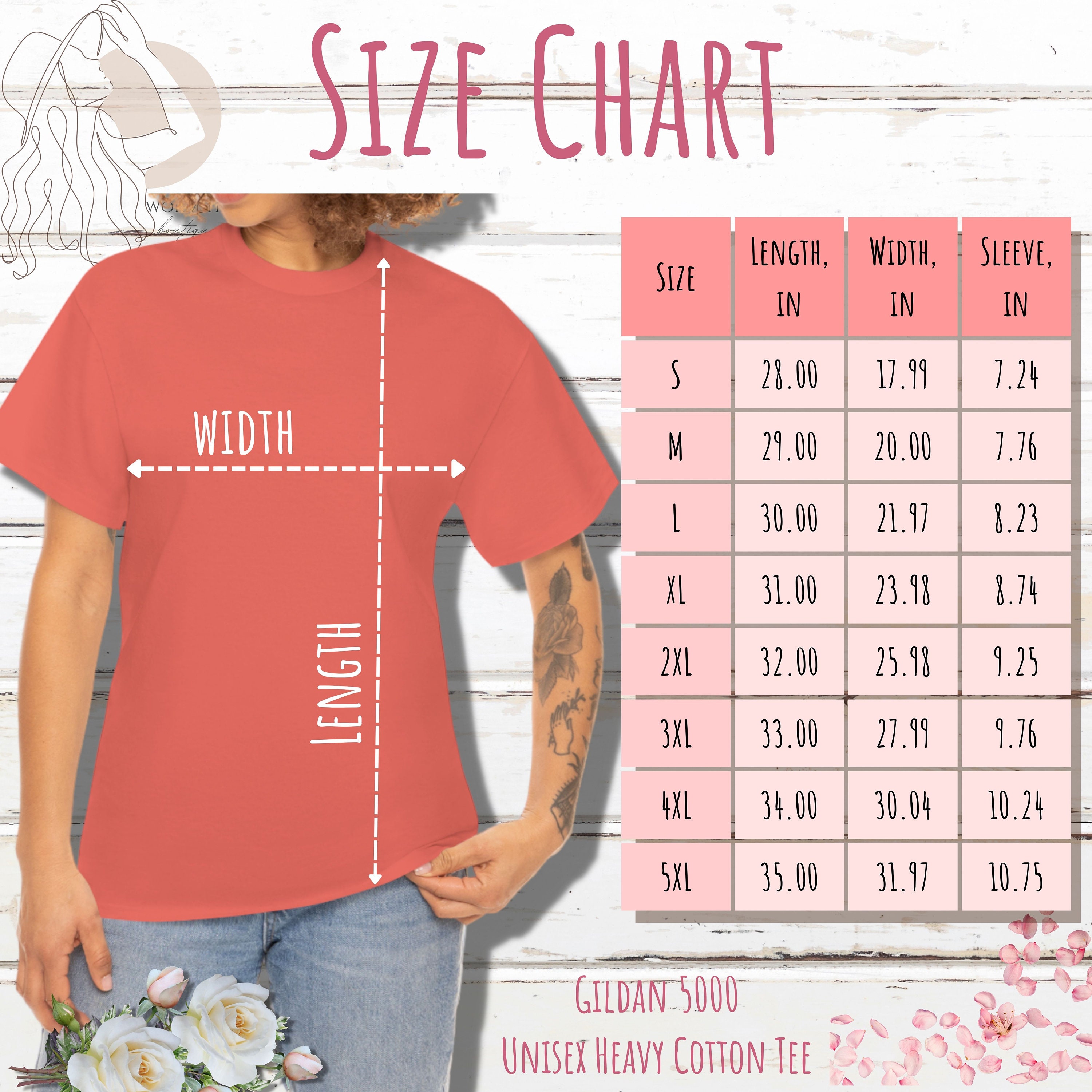 Gildan 5000 Color Chart Gildan 5000 Size Chart Gildan 5000 Shirt
