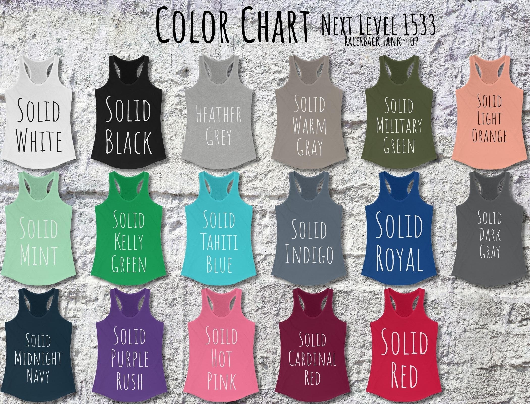 Next Level Size Chart, Next Level Color Chart, Next Level 1533 , Next ...