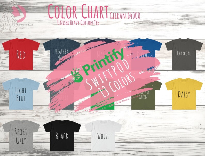 Gildan 64000 Size Chart, Gildan 64000 Color Chart, Color Chart & Size ...