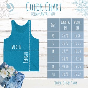 Bella Canvas 3480, Color Chart & Size Chart Bundle Printify Swiftpod ...