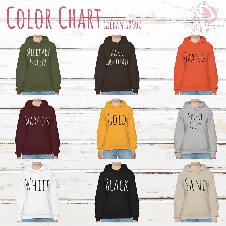 Gildan 18500 Color and Size Chart Bundle, Gildan Size Chart, Gildan ...