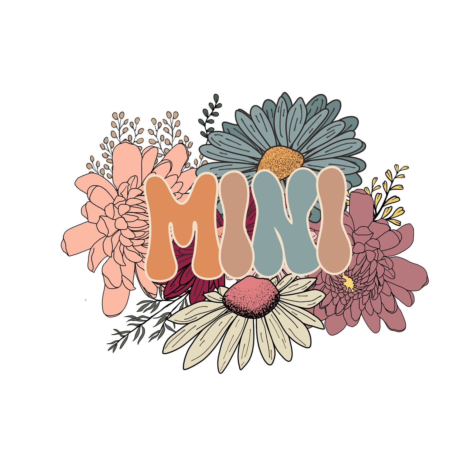 Floral Mini Png Sublimation,mini Png Retro Floralsublimation,spring ...