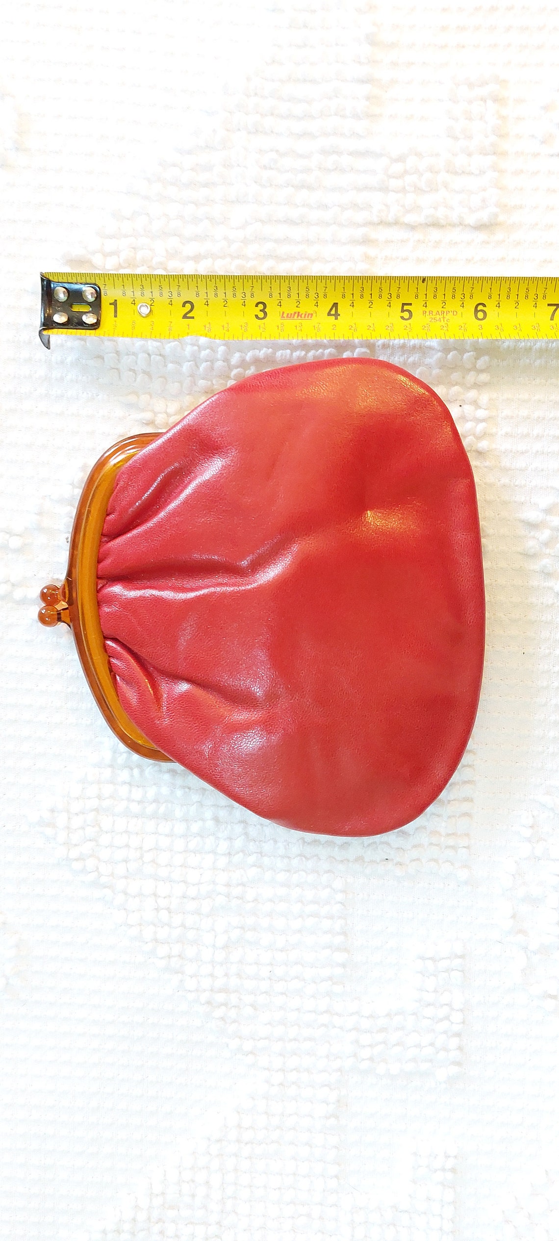 Vintage Red Leather Kiss Clasp Purse Italy - Etsy