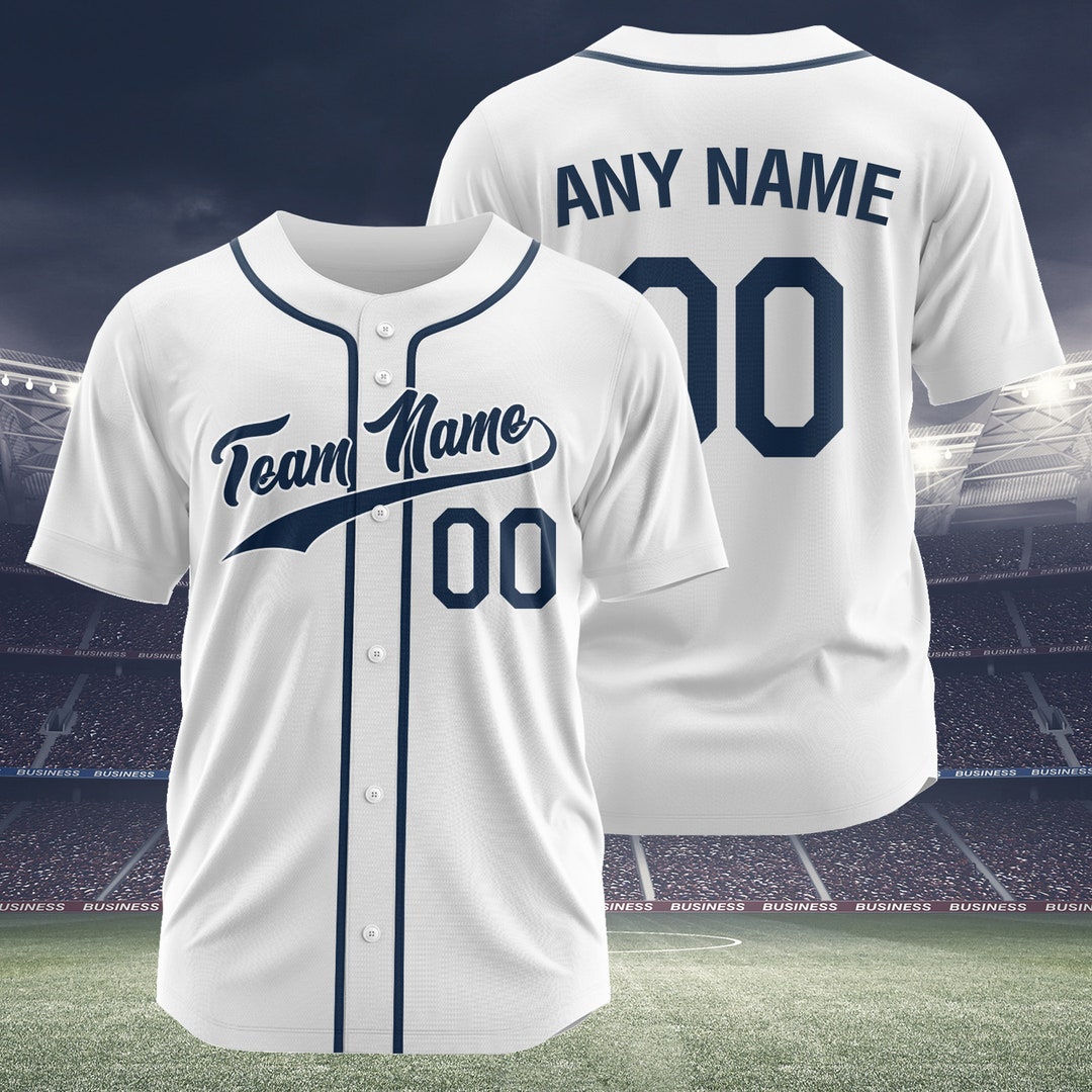Personalized Detroit White Baseball Shirt Custom Name & - Etsy
