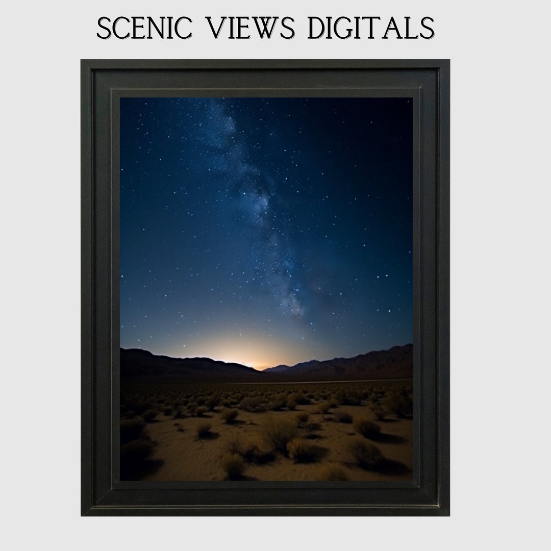 Night Sky Desert Wall Art Space Wall Decor Desert Wall Art Outer Space ...