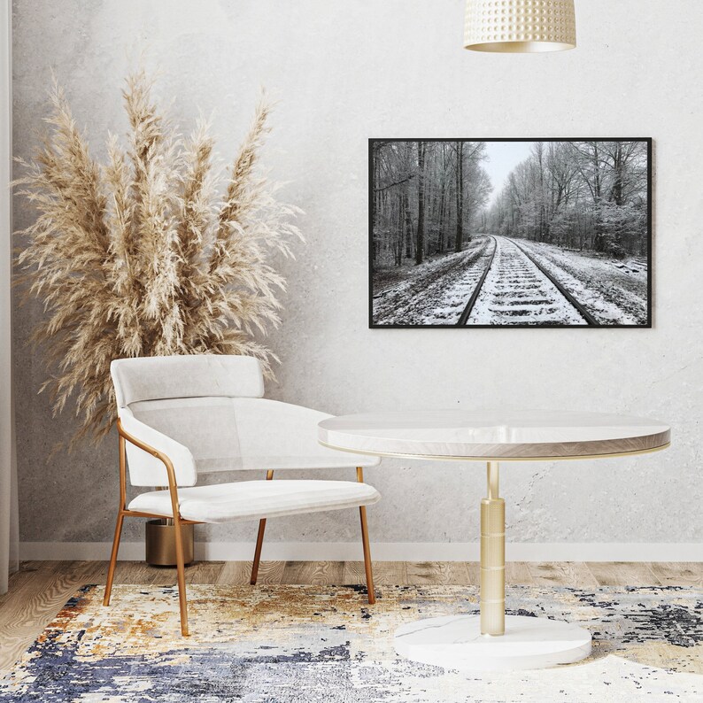 Snow Wall Art Train Tracks Wall Art Weather Wall Art Winter Decor ...