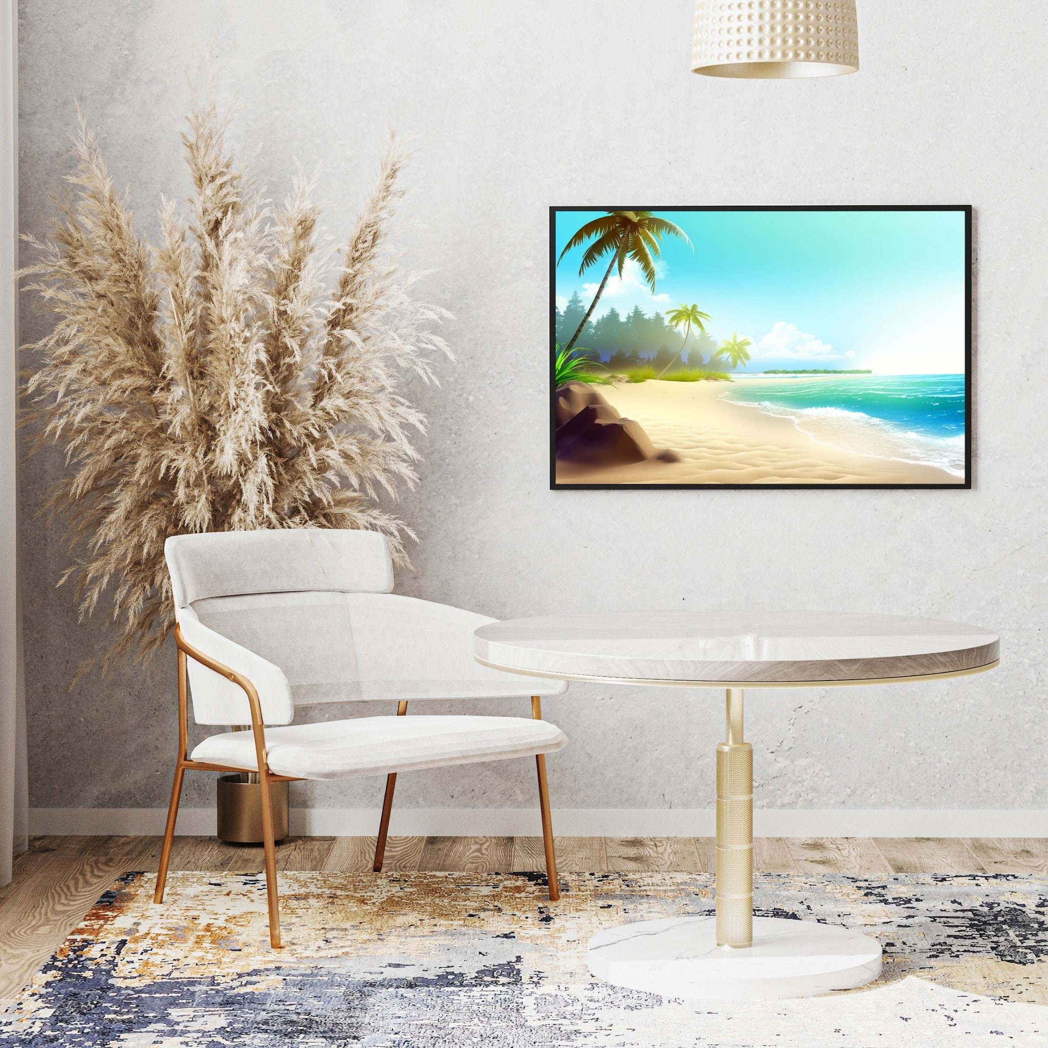 Beach Instant Download Beach Wallpaper Theme Decor Palm Tree Wall Art ...