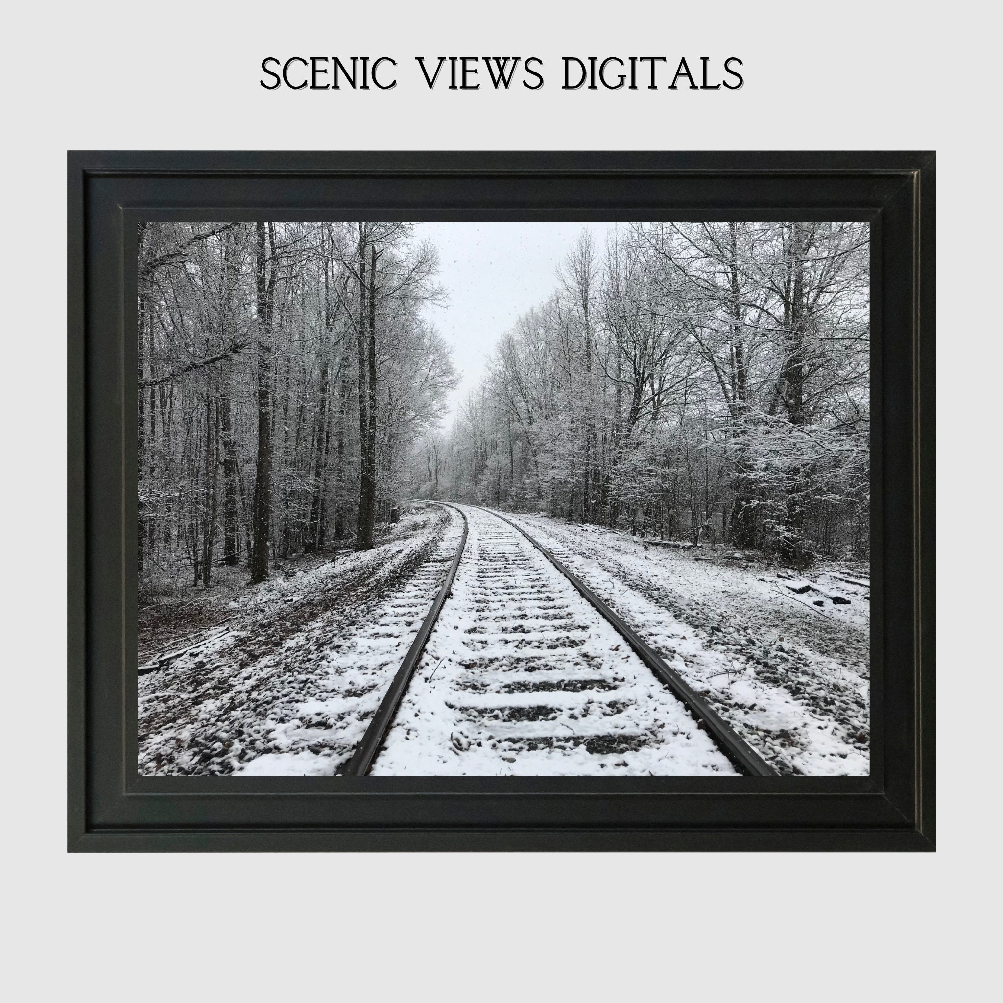 Snow Wall Art Train Tracks Wall Art Weather Wall Art Winter Decor ...