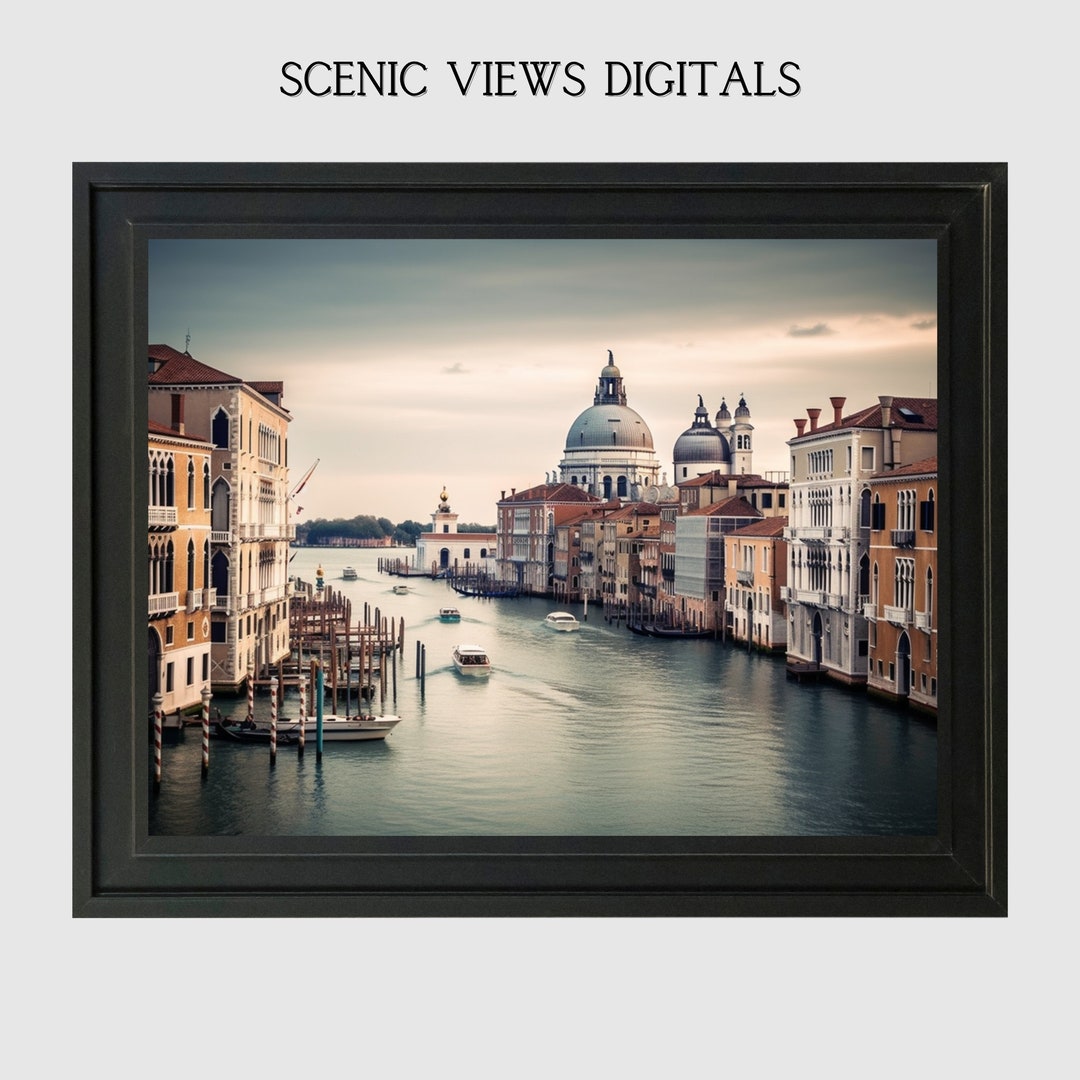 Italian City Wall Art Italian Waterway Wall Art Floating City Decor ...