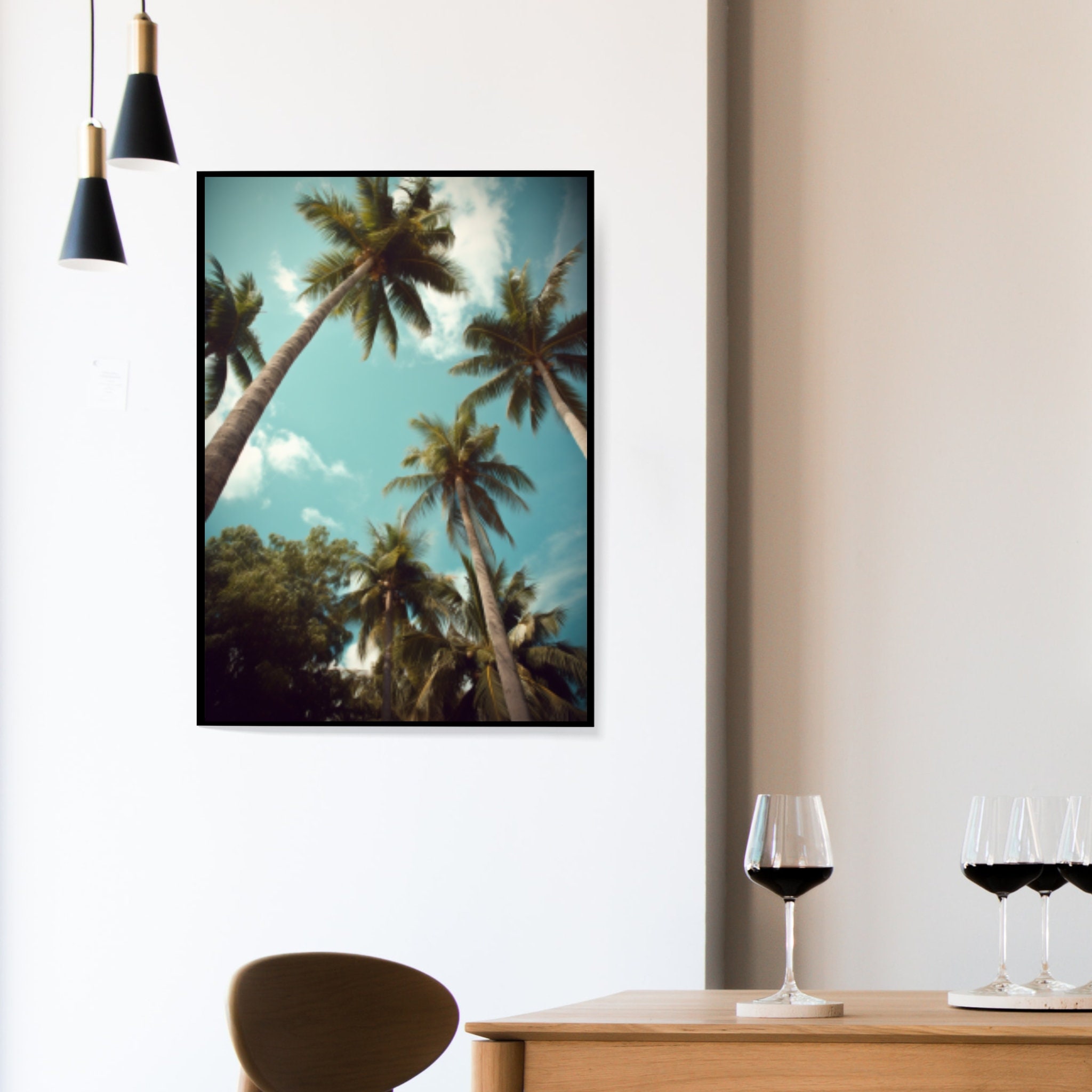 Palm Tree Wall Decor Palm Tree Print Tropical Beach Decor Colorful Wall ...
