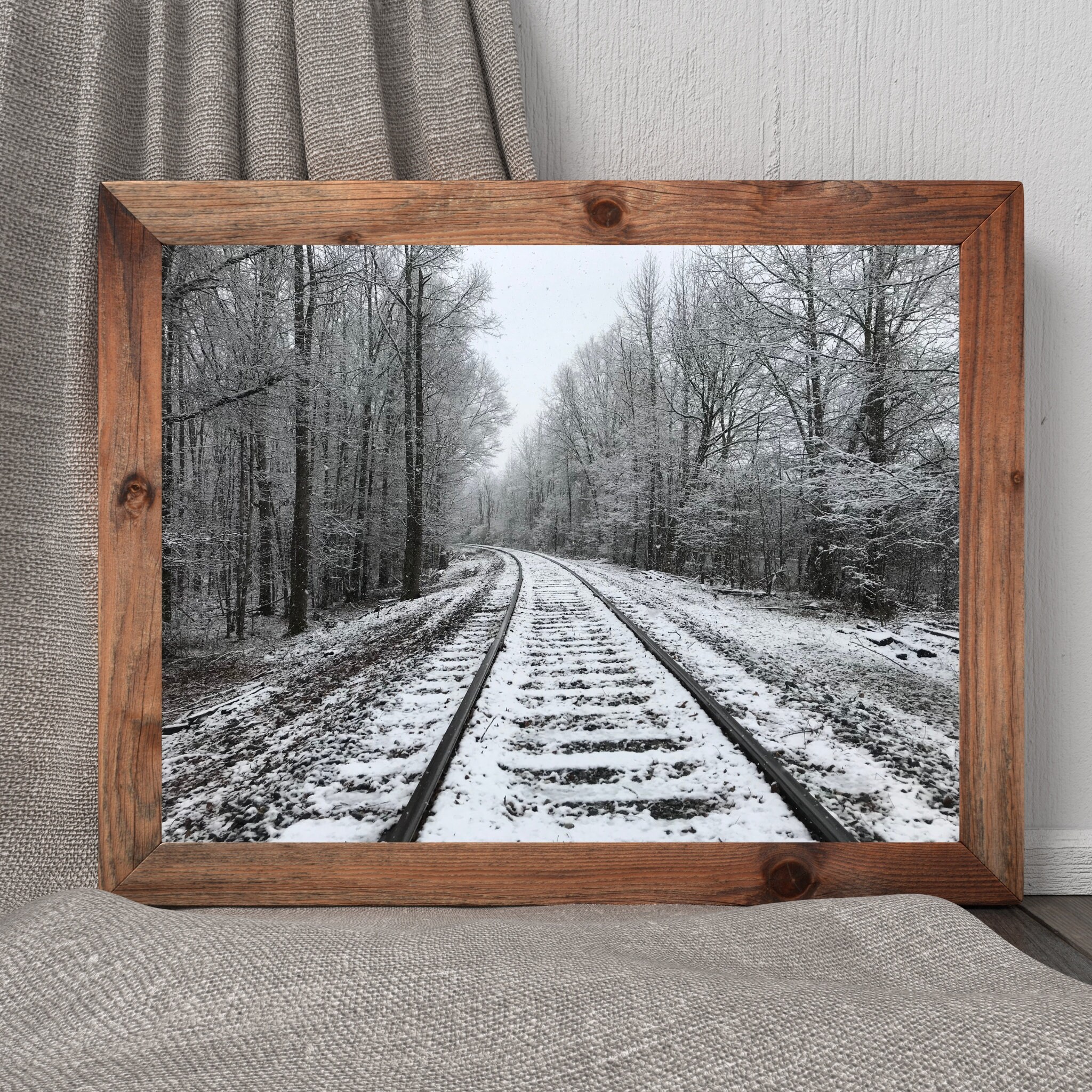Snow Wall Art Train Tracks Wall Art Weather Wall Art Winter Decor ...