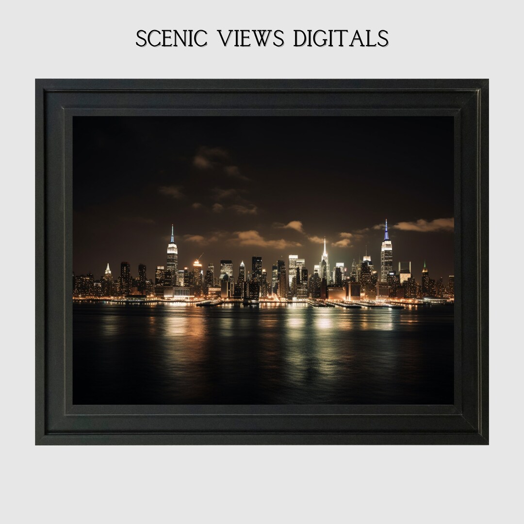 Big City Skyline Instant Download Skyscaper Wall Art City Wall Art ...