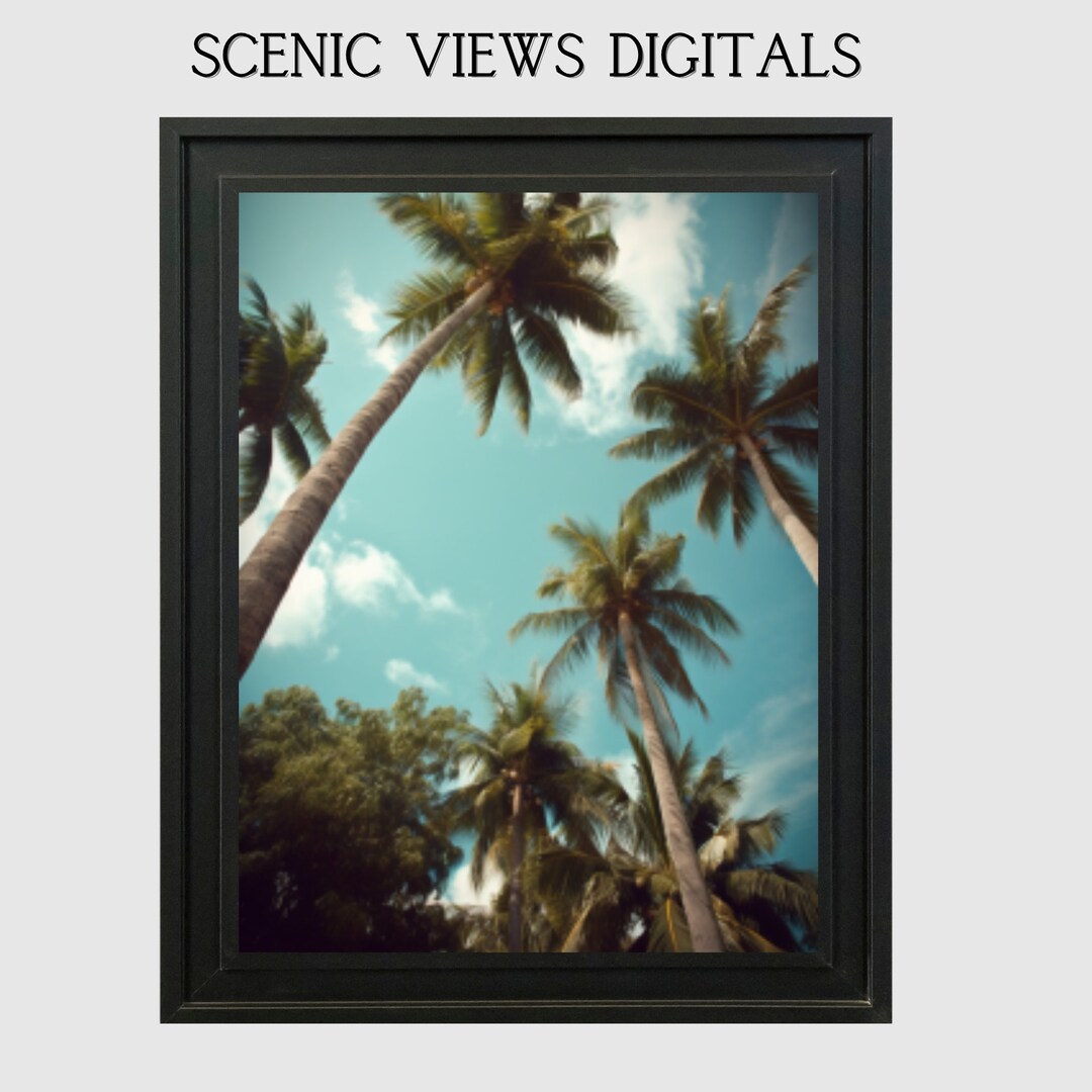 Palm Tree Wall Decor Palm Tree Print Tropical Beach Decor Colorful Wall ...