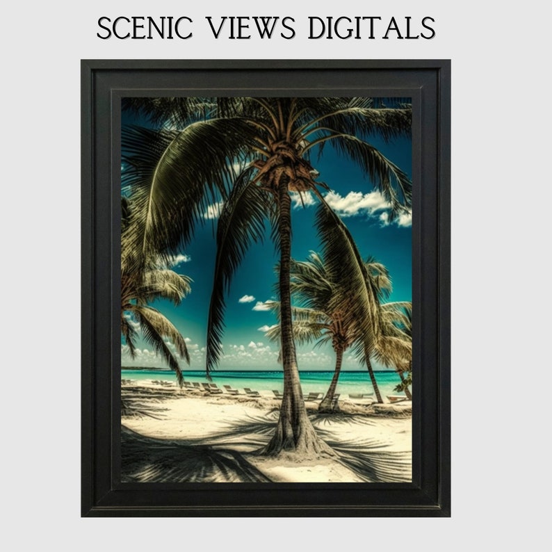 Palm Tree on the Beach Wall Decor Tropical Wall Art Palm Tree Decor ...