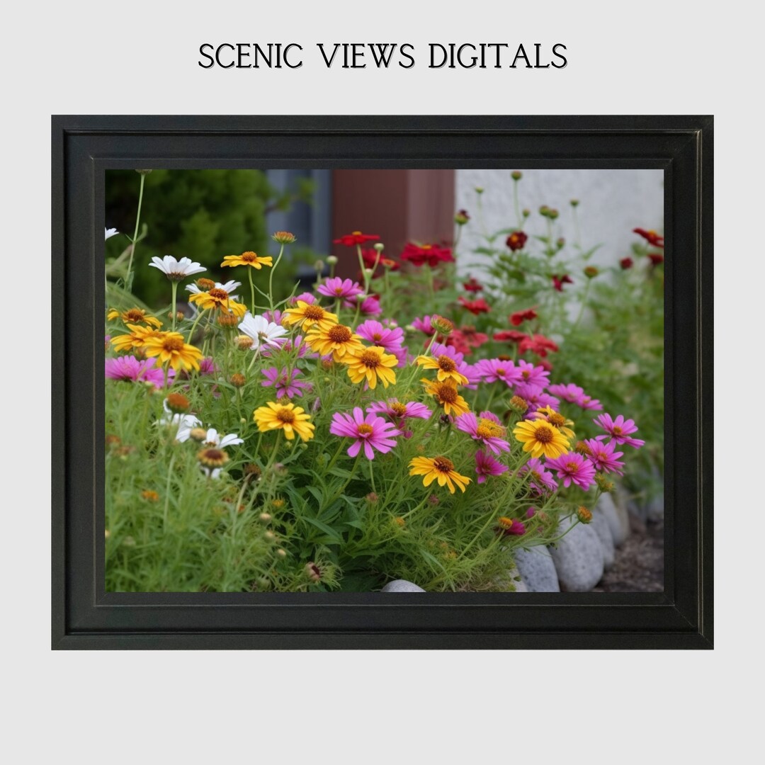 Flower Wall Art Floral Wall Art Flowerbed Flower Decor Wildflower Wall ...