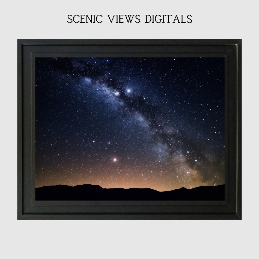 Night Sky Wall Art Desert Sky Wall Art Galaxy Decor Stars at Night Art ...