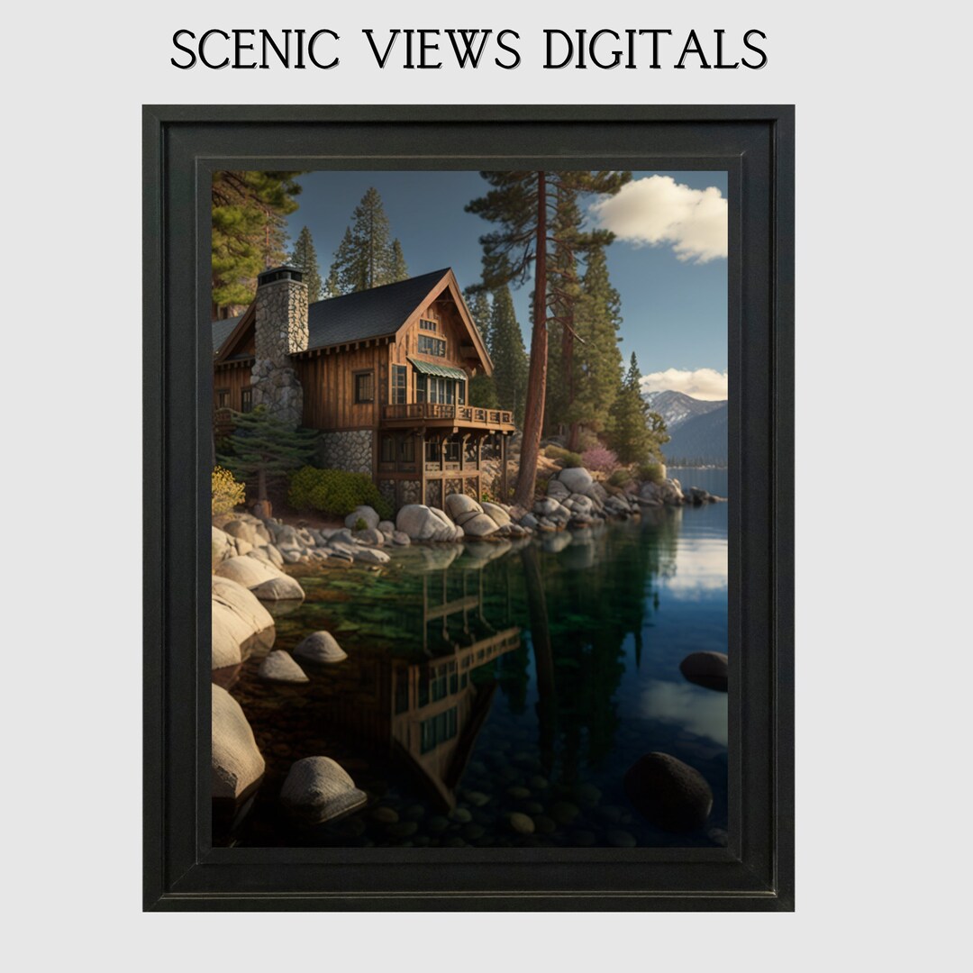 Log Cabin Instant Download Mountain Home Wall Art Cabin Decor Mountain ...