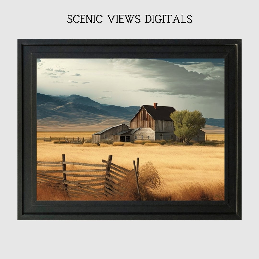 Barn in Valley Instant Download Mountains Peaceful Calming Countryside ...