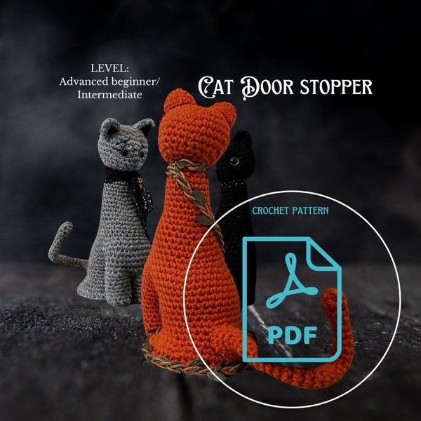 Cat Door Stopper Crochet Pattern - Etsy Cat Door Stopper Crochet Pattern - Etsy