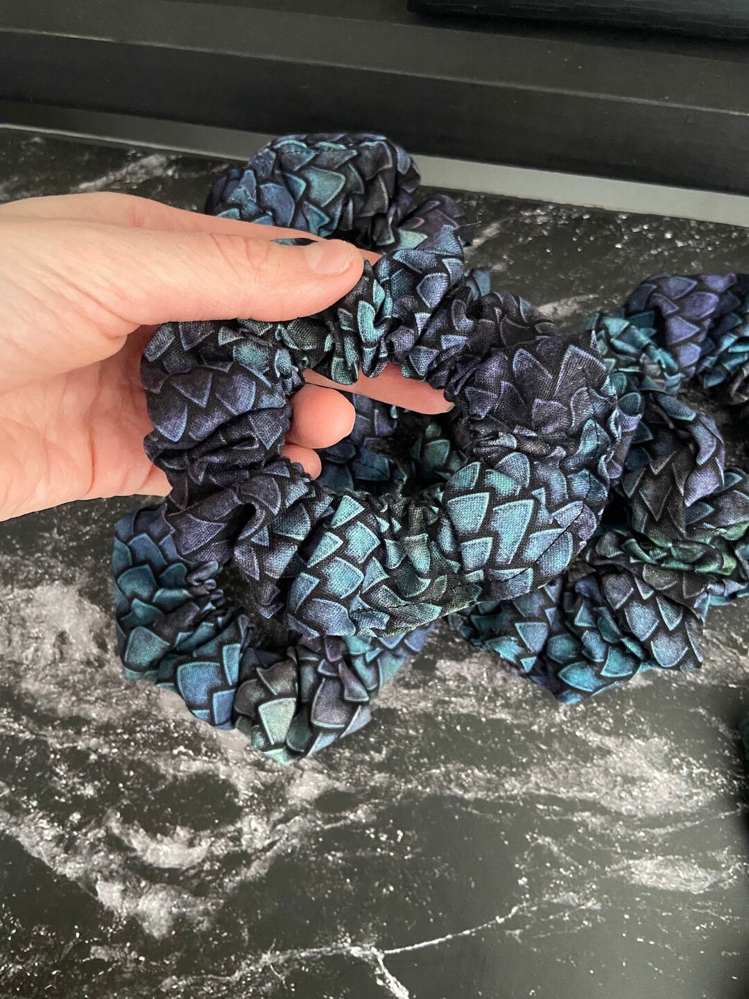 Limited Edition 7 Dark Fantasy Scrunchie Handmade Washable Dragon Skin ...