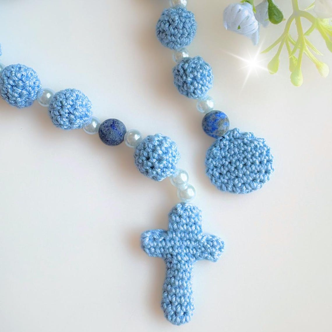 Rosary Crochet Pattern – Crochet Cross Prayer Beads, DIY Christian ...