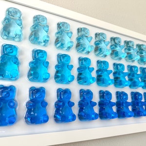Large Blue Ombre Gummy Bear Resin Wall Art: Handmade Pop Art Decor ...