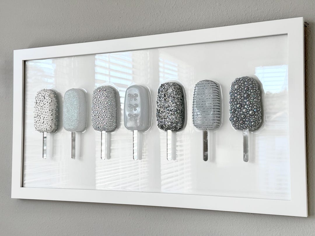 Large Silver Dream Popsicle Resin Wall Art: Handmade Pop Art Decor ...