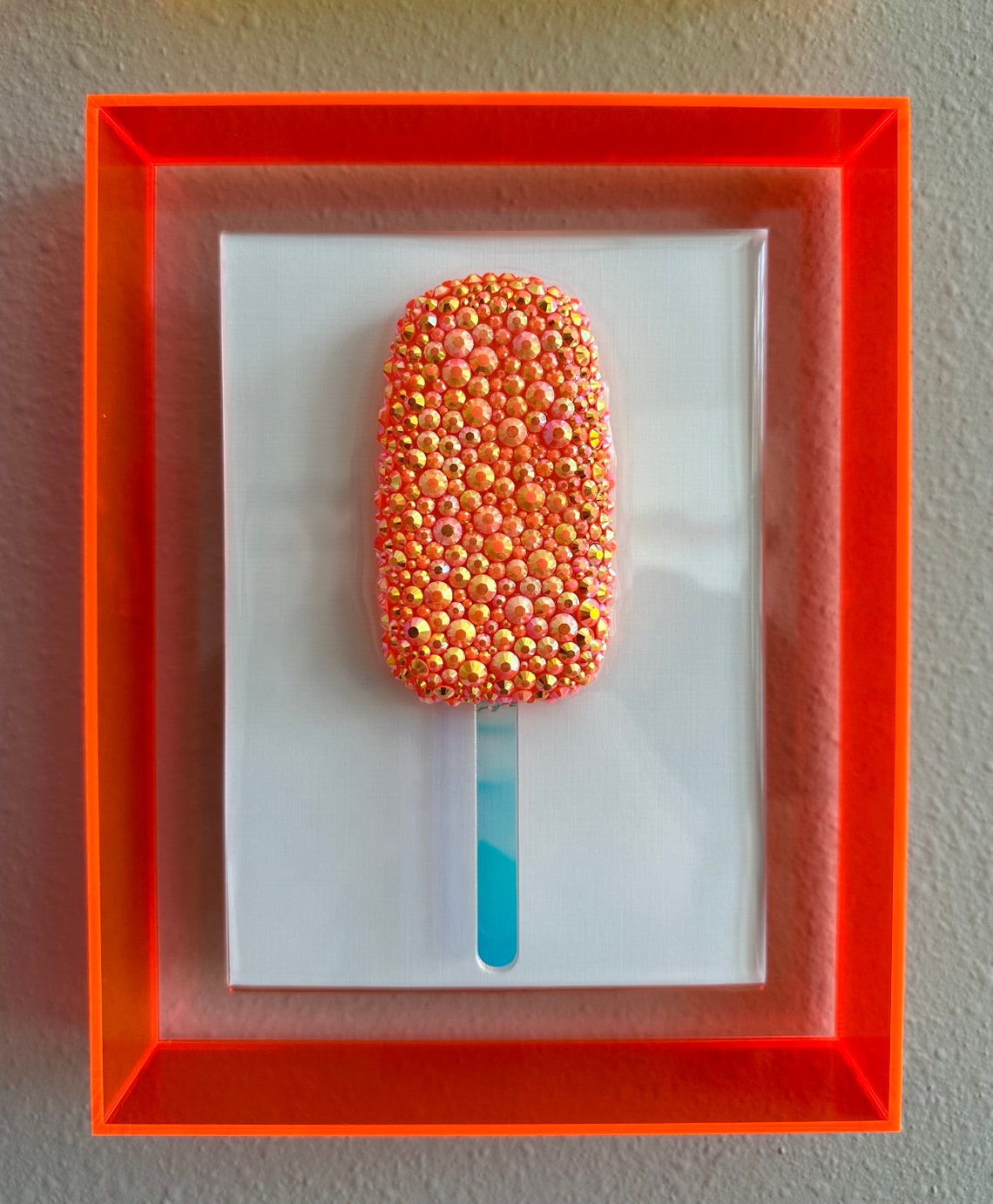 Neon Rhinestone Popsicle Resin Wall Art: Handmade Pop Art Decor - Etsy