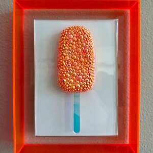 Neon Rhinestone Popsicle Resin Wall Art: Handmade Pop Art Decor - Etsy