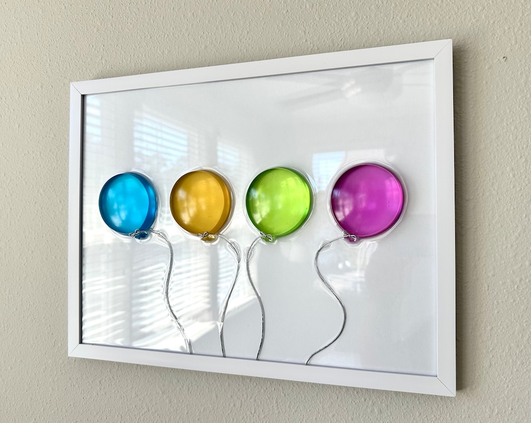 Balloon Resin Wall Art (12x16), Balloon Pop Art, Epoxy Home Decor ...