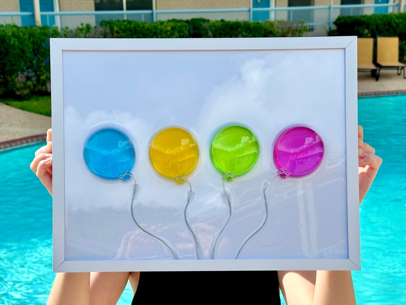 Balloon Resin Wall Art 12x16 Balloon Pop Art Epoxy Home - Etsy