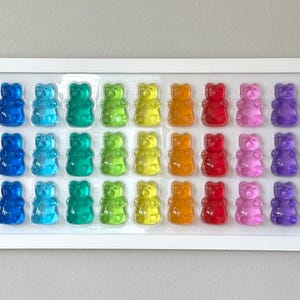 Large Rainbow Gummy Bear Resin Wall Art: Handmade Pop Art Decor (12x24 ...