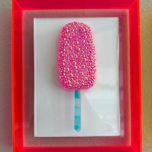 Neon Rhinestone Popsicle Resin Wall Art: Handmade Pop Art Decor - Etsy