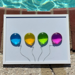 Balloon Resin Wall Art (12x16), Balloon Pop Art, Epoxy Home Decor ...