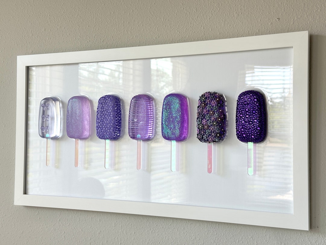 Large Purple Party Popsicle Resin Wall Art (12x24), Popsicle Pop Art ...