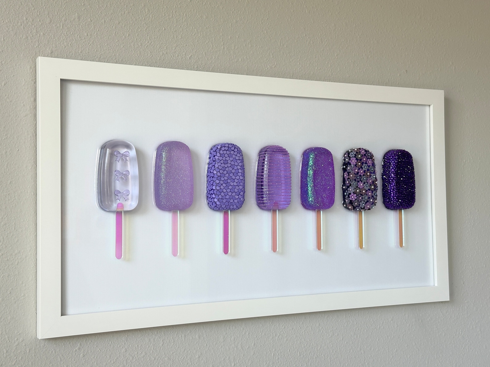 Large Purple Party Popsicle Resin Wall Art 12x24, Popsicle Pop Art ...