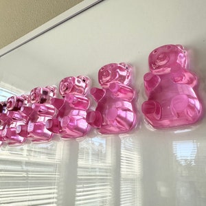 Pink Gummy Bear Resin Wall Art (12x16), Gummy Bear Pop Art, Epoxy Home ...