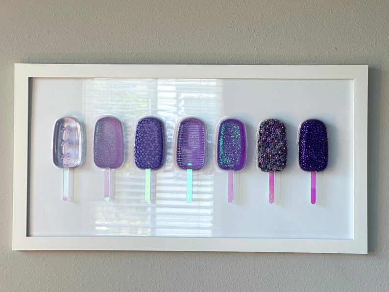Large Purple Party Popsicle Resin Wall Art: Handmade Pop Art Decor ...