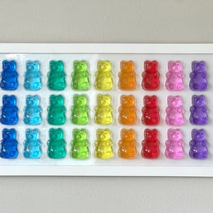 Large Rainbow Gummy Bear Resin Wall Art: Handmade Pop Art Decor (12x24 ...