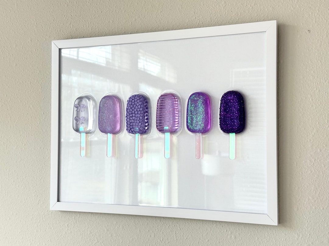 Purple Party Popsicle Resin Wall Art 12x16, Popsicle Pop Art, Epoxy ...