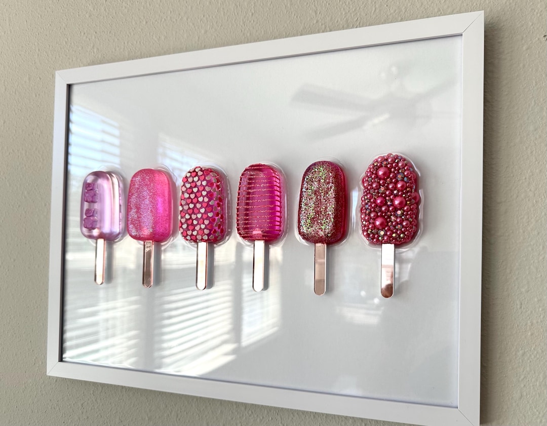 Pink Party Popsicle Resin Wall Art (12x16), Popsicle Pop Art, Epoxy ...